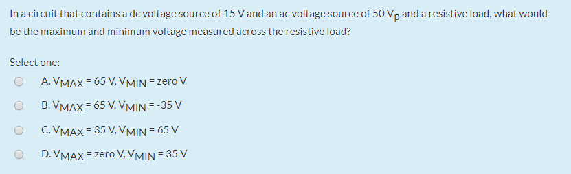 Solved In a circuit that contains a dc voltage source of 15 | Chegg.com
