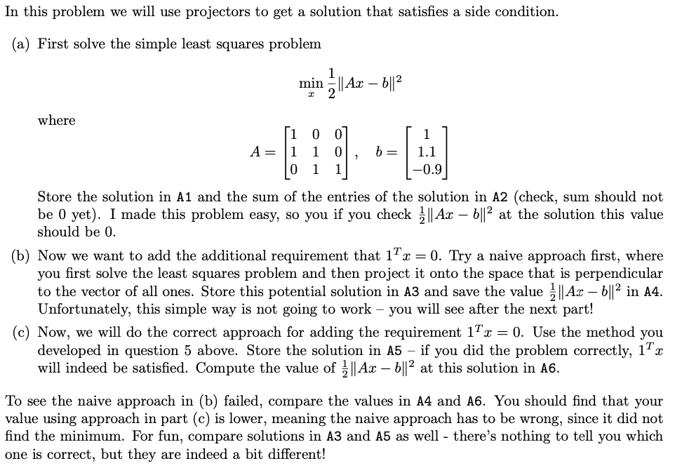 In this problem we will use projectors to get a | Chegg.com