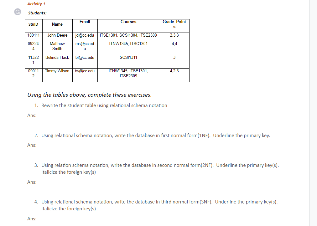 Solved THIS IS DATABASE PROGRAMMING This lab does not | Chegg.com