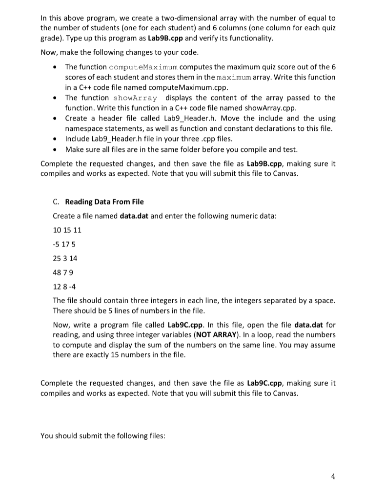 Solved CSCE 1030 Lab 9 . General Guidelines: (for ALL of | Chegg.com