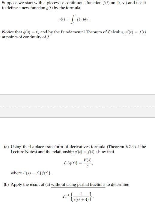 Solved Suppose we start with a piecewise continuous function | Chegg.com