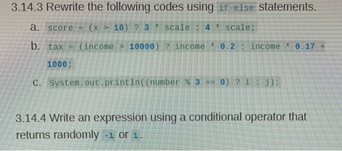 Solved 3143 Rewrite The Following Codes Using If Else