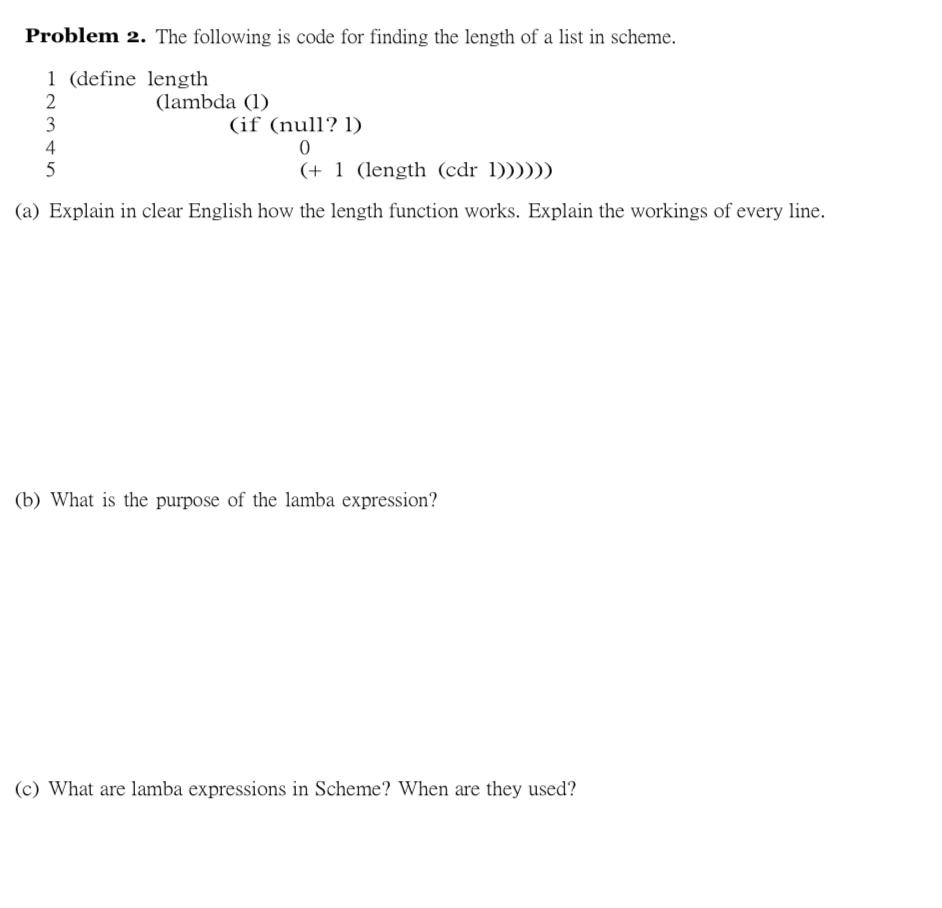 Solved Problem 2. The following is code for finding the | Chegg.com
