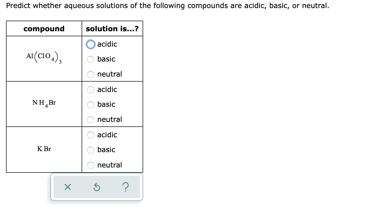 Solved Predict whether aqueous solutions of the following | Chegg.com