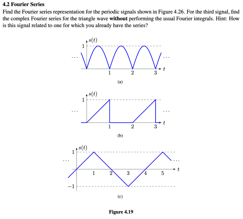Solved 4 2 Fourier Series Find The Fourier Series