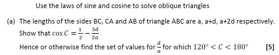 Solved Use the laws of sine and cosine to solve oblique | Chegg.com
