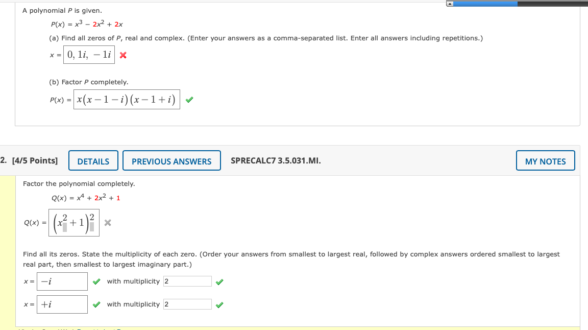 Solved A polynomial P is given. P(x) = x3 - 2x2 + 2x (a) | Chegg.com