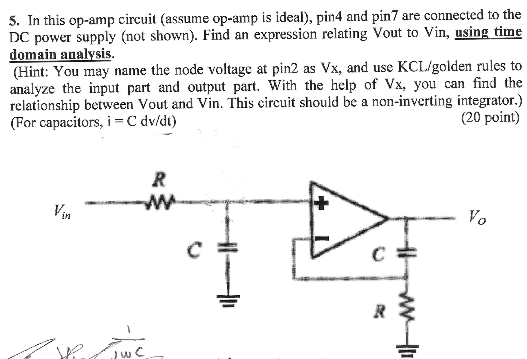 Solved 5. In this op-amp circuit (assume op-amp is ideal), | Chegg.com