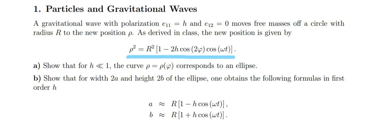 Solved 1. Particles and Gravitational Waves A gravitational | Chegg.com