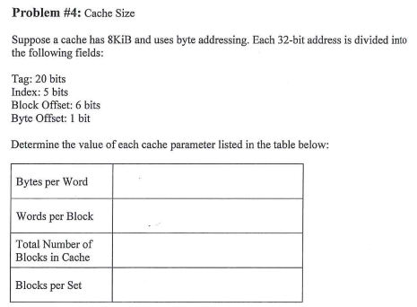 Solved Suppose a cache has 8KiB and uses byte addressing. | Chegg.com
