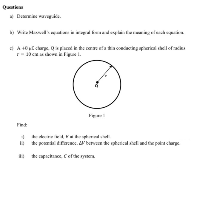 Solved Questions a) Determine waveguide. b) Write Maxwell's | Chegg.com
