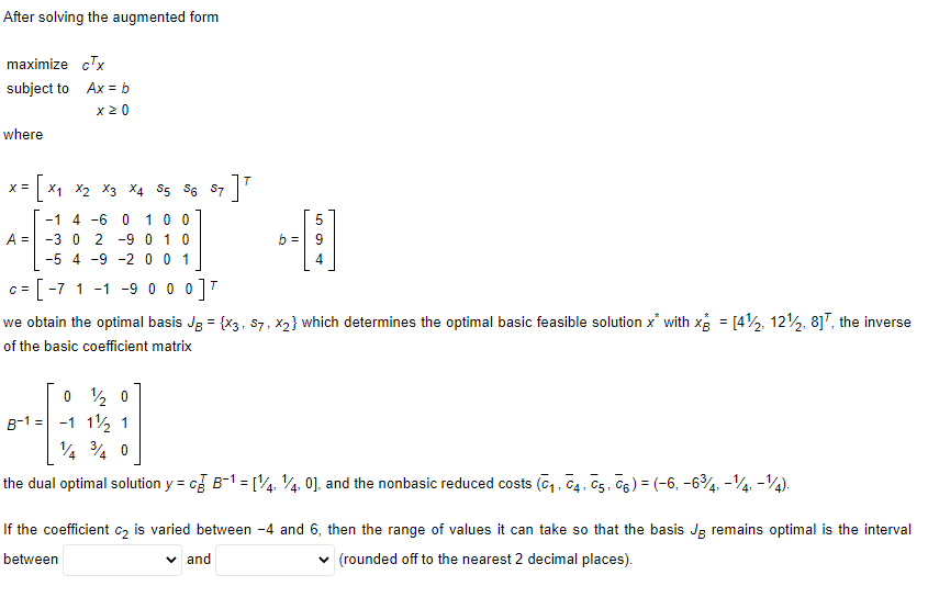 After solving the augmented form maximize subject | Chegg.com