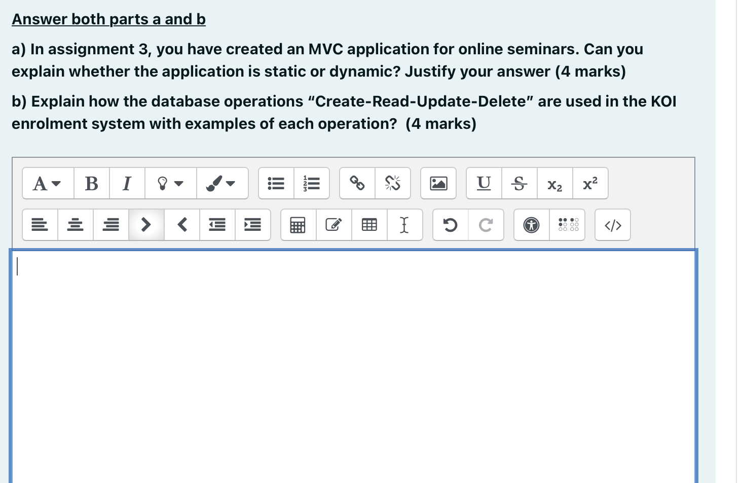 Solved Answer both parts a and b a) In assignment 3, you | Chegg.com