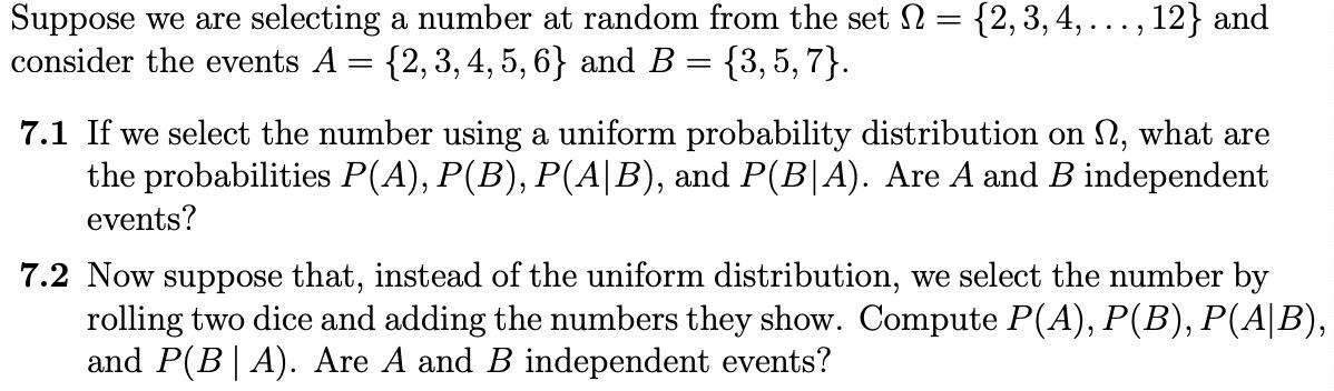 Solved = = Suppose we are selecting a number at random from | Chegg.com
