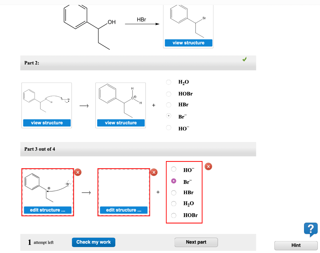 Solved HBr ОН view structure Part 2: HO HOBr HBr Br view | Chegg.com