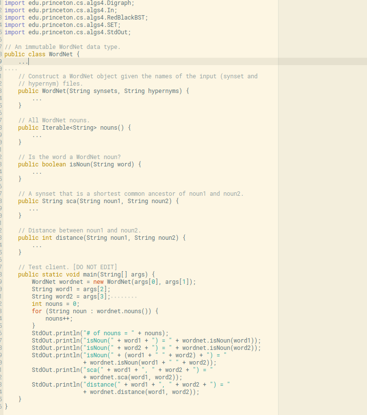 Problem 1. (WordNet Data Type) Implement an immutable | Chegg.com Problem 1. (WordNet Data Type) Implement an immutable | Chegg.com