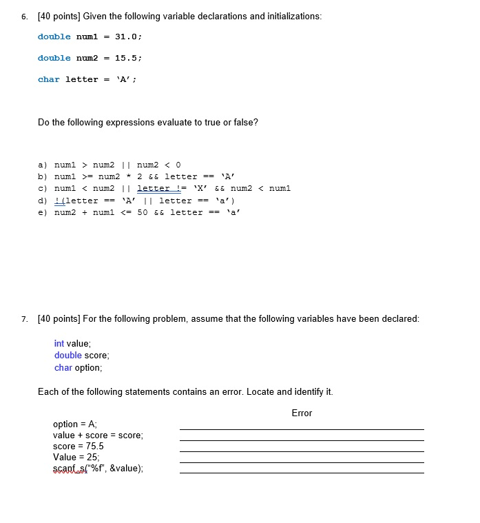 Solved 5. [50 pts] Given char variable letter, write | Chegg.com