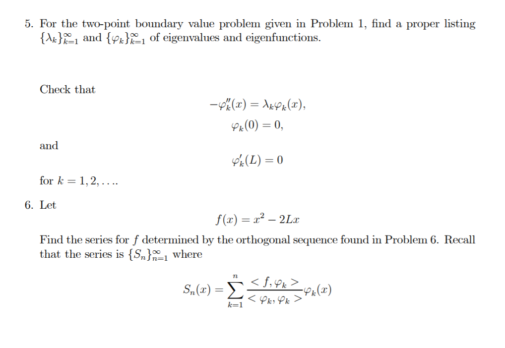 Solved 5. For the two-point boundary value problem given in | Chegg.com