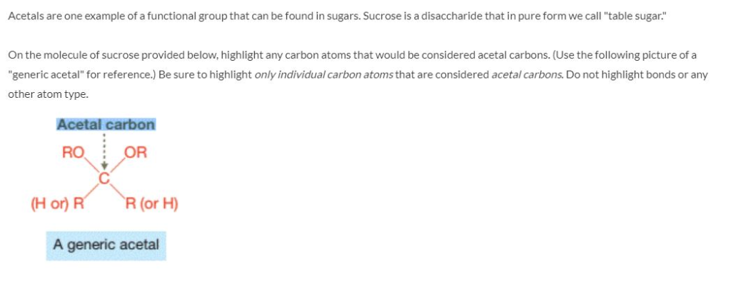 Solved Acetals are one example of a functional group that | Chegg.com