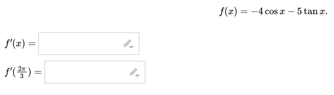 Solved f(x) = 12 sin x + 10 cos x f'(x) = = CD f'(X) = = | Chegg.com