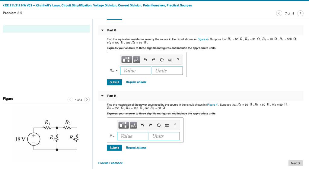 Solved Part C Find the equivalent resistance seen by the | Chegg.com