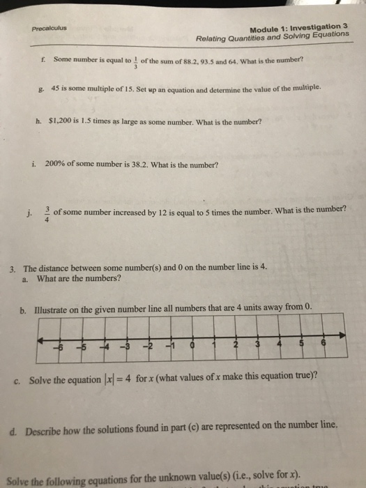 Solved Precalculus Module 1 Investigation 3 Relating