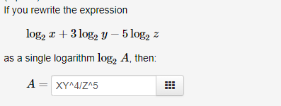 Solved If you rewrite the expression log, 2+3 log, y - 5 | Chegg.com