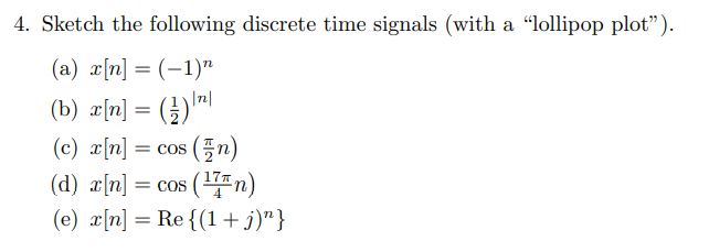 Solved 4. Sketch the following discrete time signals (with a | Chegg.com