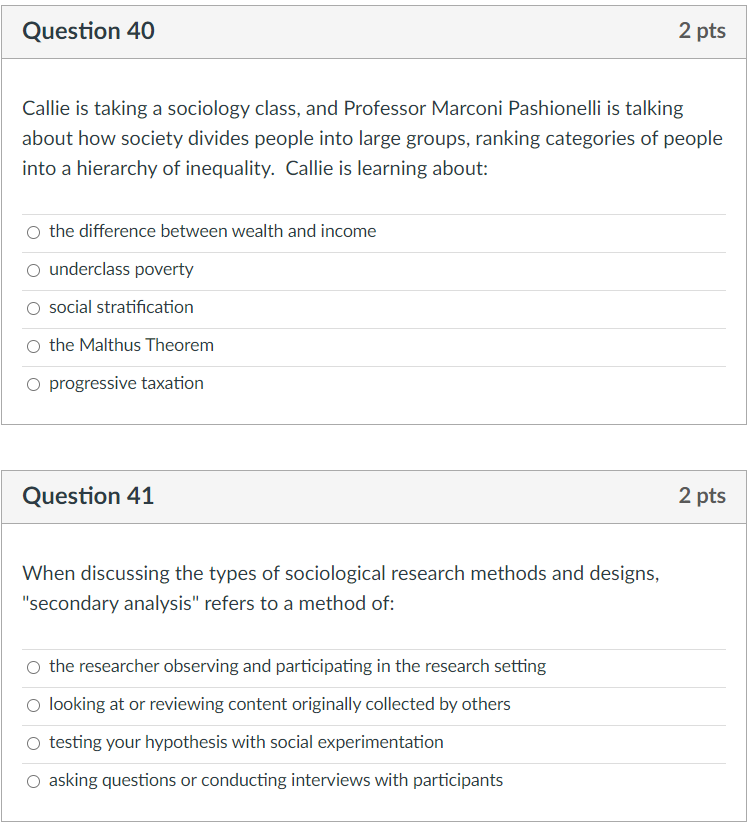 Callie is taking a sociology class, and Professor | Chegg.com
