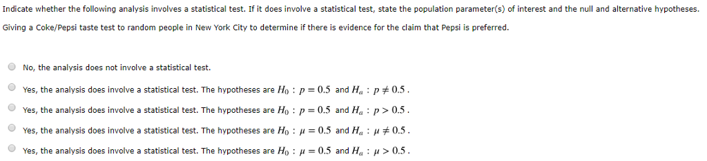 Solved Indicate whether the following analysis involves a | Chegg.com