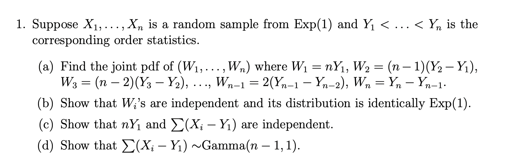 Solved Suppose x1,dots,xn ﻿is a random sample from Exp(1) | Chegg.com