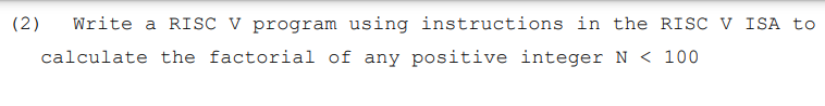 Solved (2) Write a RISC v program using instructions in the | Chegg.com
