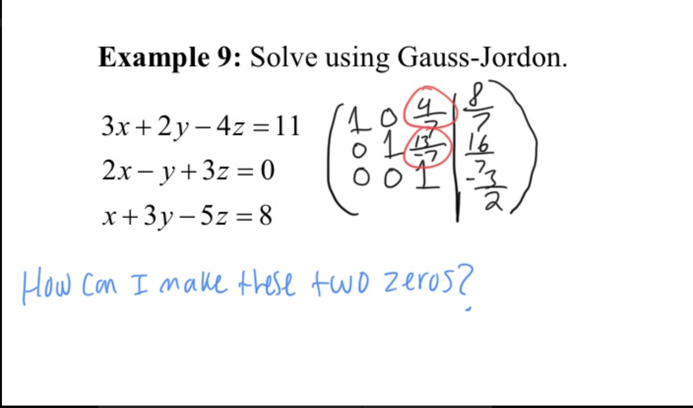Solved Example 9: Solve using Gauss-Jordon. | Chegg.com