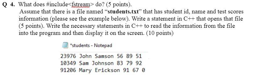 Solved 4 What Does Include Do 5 Points 