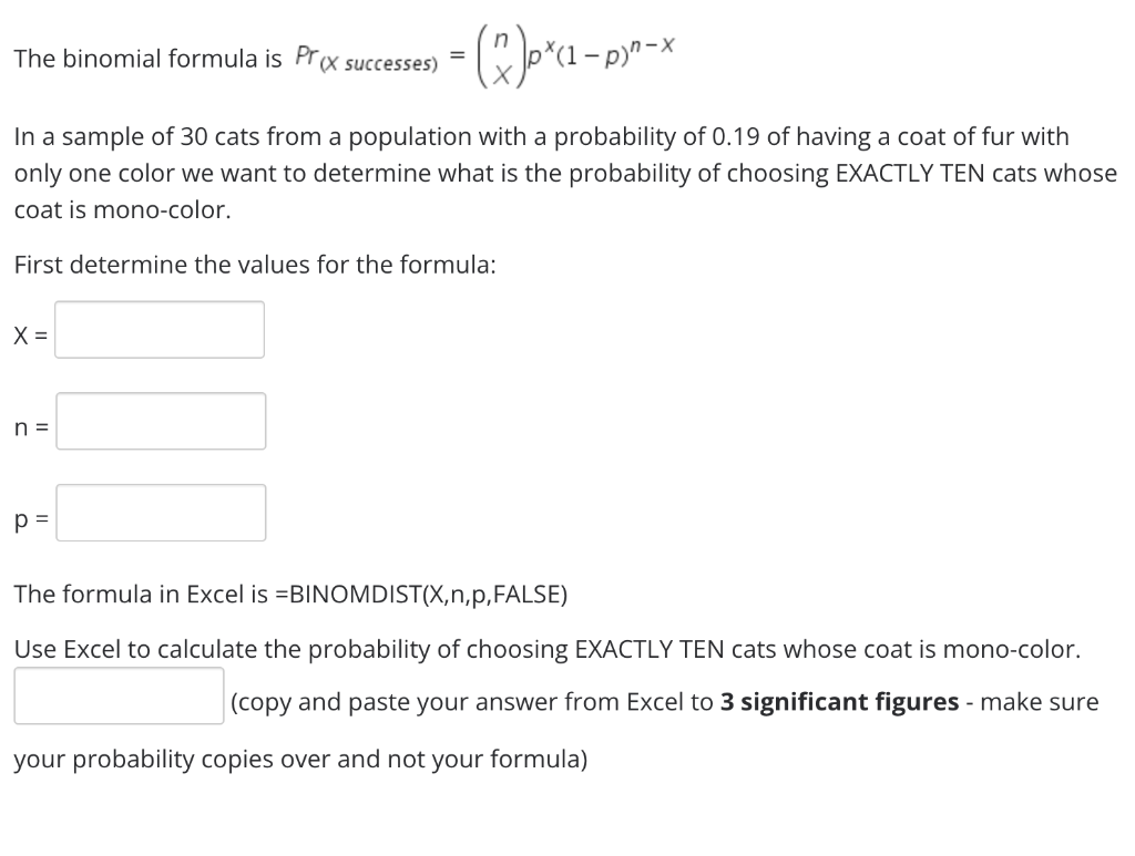 Solved The binomial formula is Pr(x successes | Chegg.com