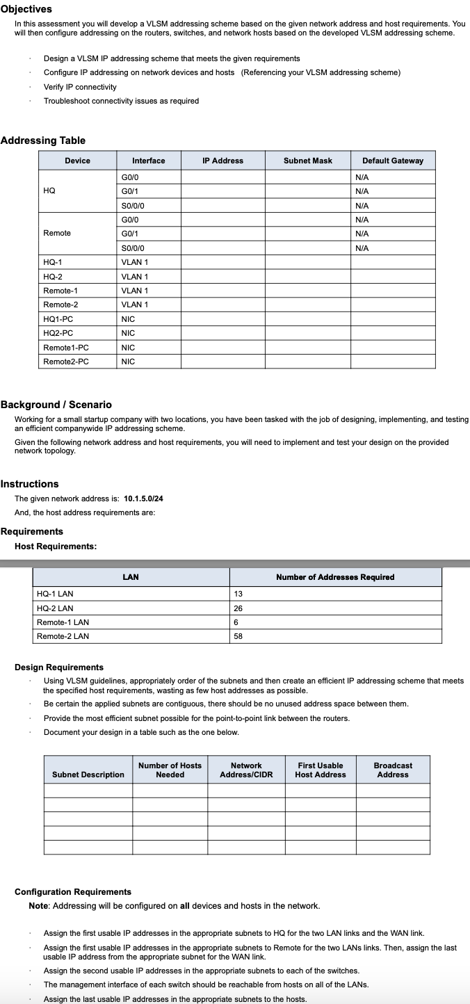 Solved Help me with this CISCO Networking packet tracer. | Chegg.com