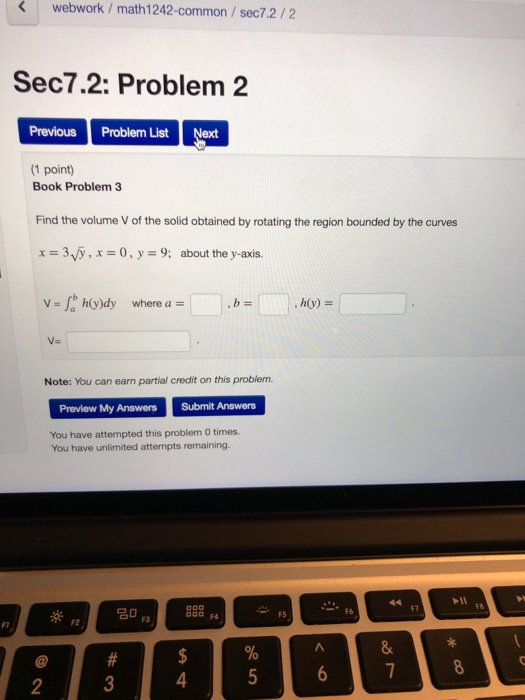 Solved webwork/math1242-common/sec7.2/1 Sec7.2: Problem 1 | Chegg.com