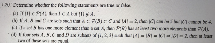 Solved Determine whether the following statements are true | Chegg.com
