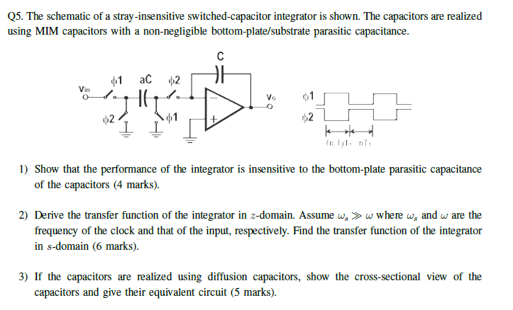 The schematic of a stray-insensitive | Chegg.com