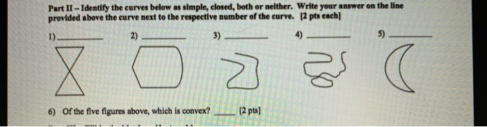 Solved Part II- Identify the curves below as simple, closed, | Chegg.com