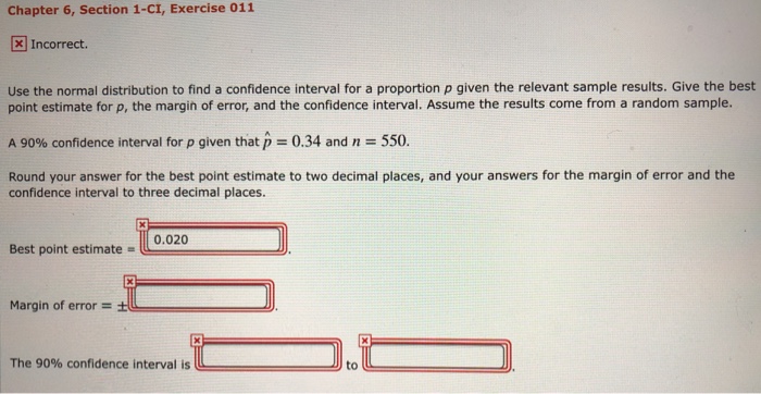 Solved Chapter 6, Section 1-cI, Exercise 011 xIncorrect. Use | Chegg.com