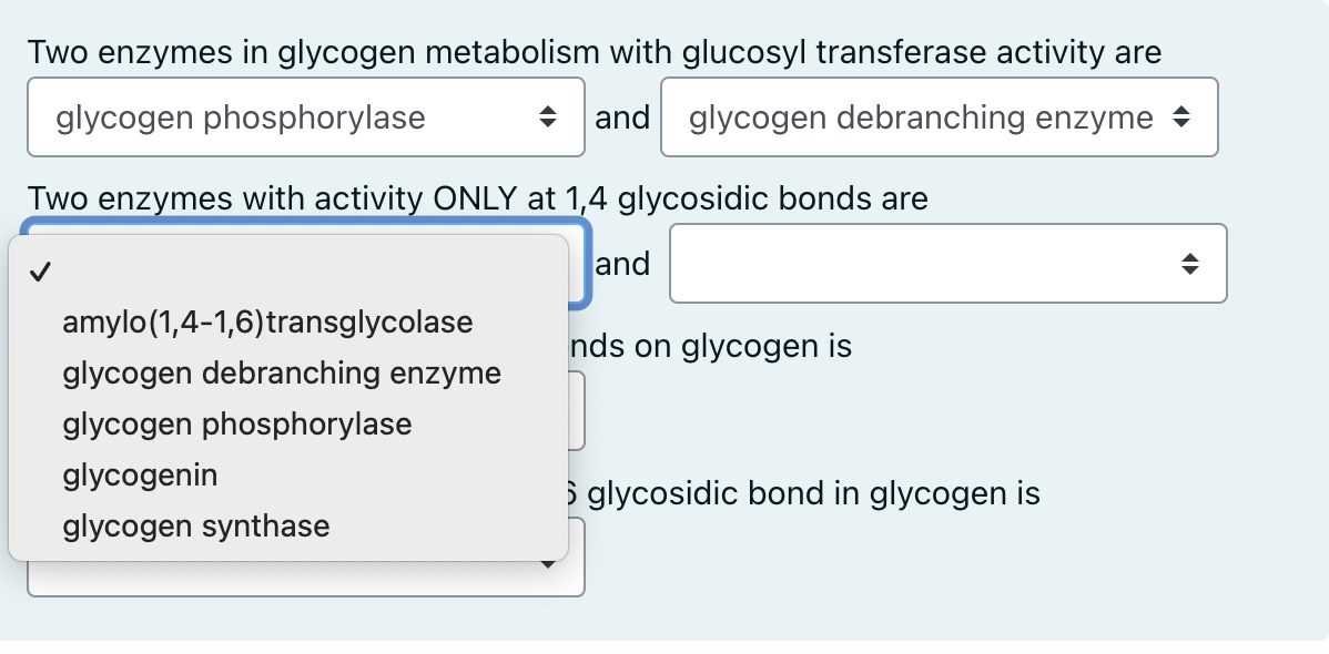 Solved Two enzymes in glycogen metabolism with glucosyl | Chegg.com