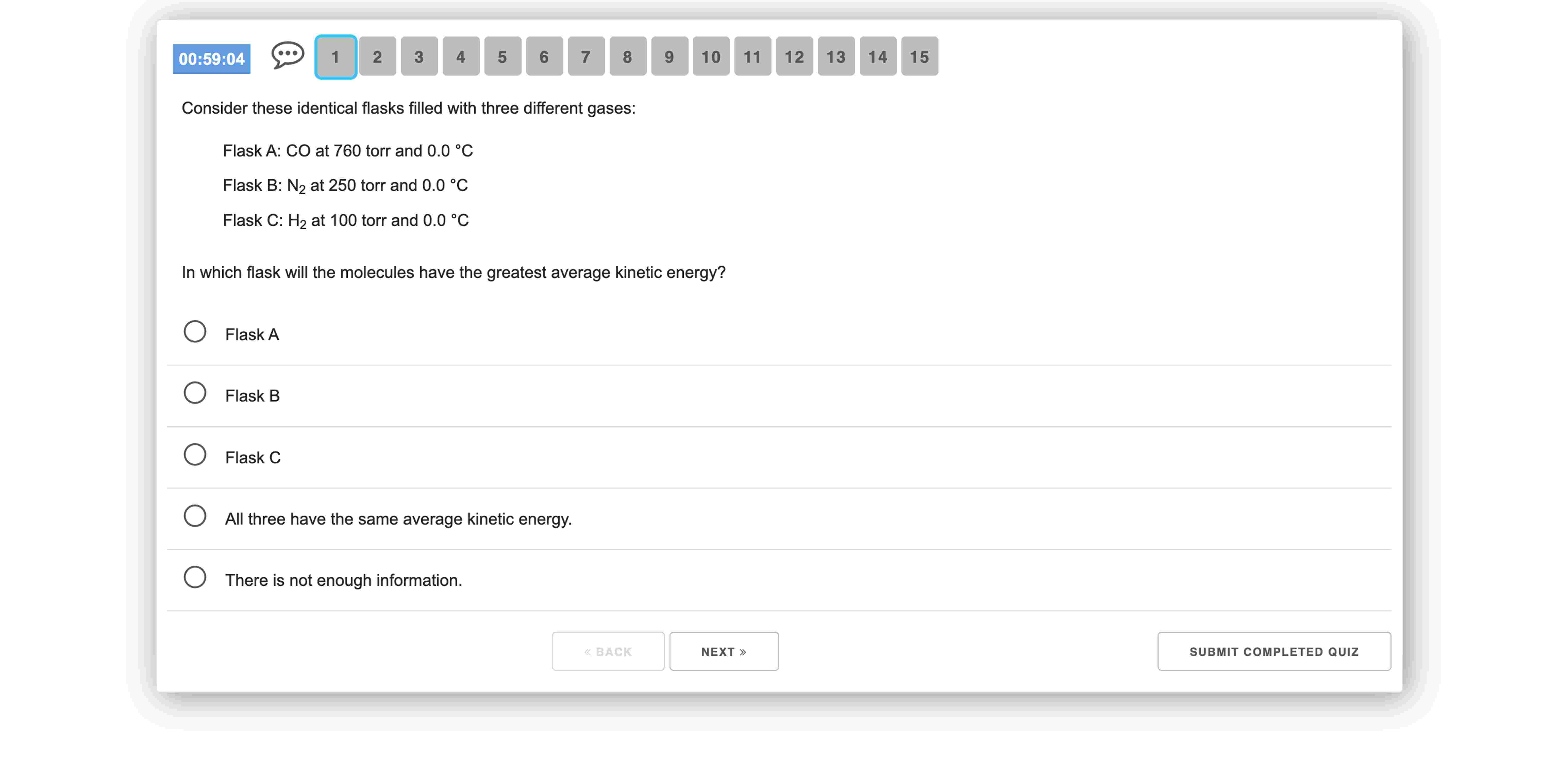 Solved Consider these identical flasks filled with three | Chegg.com