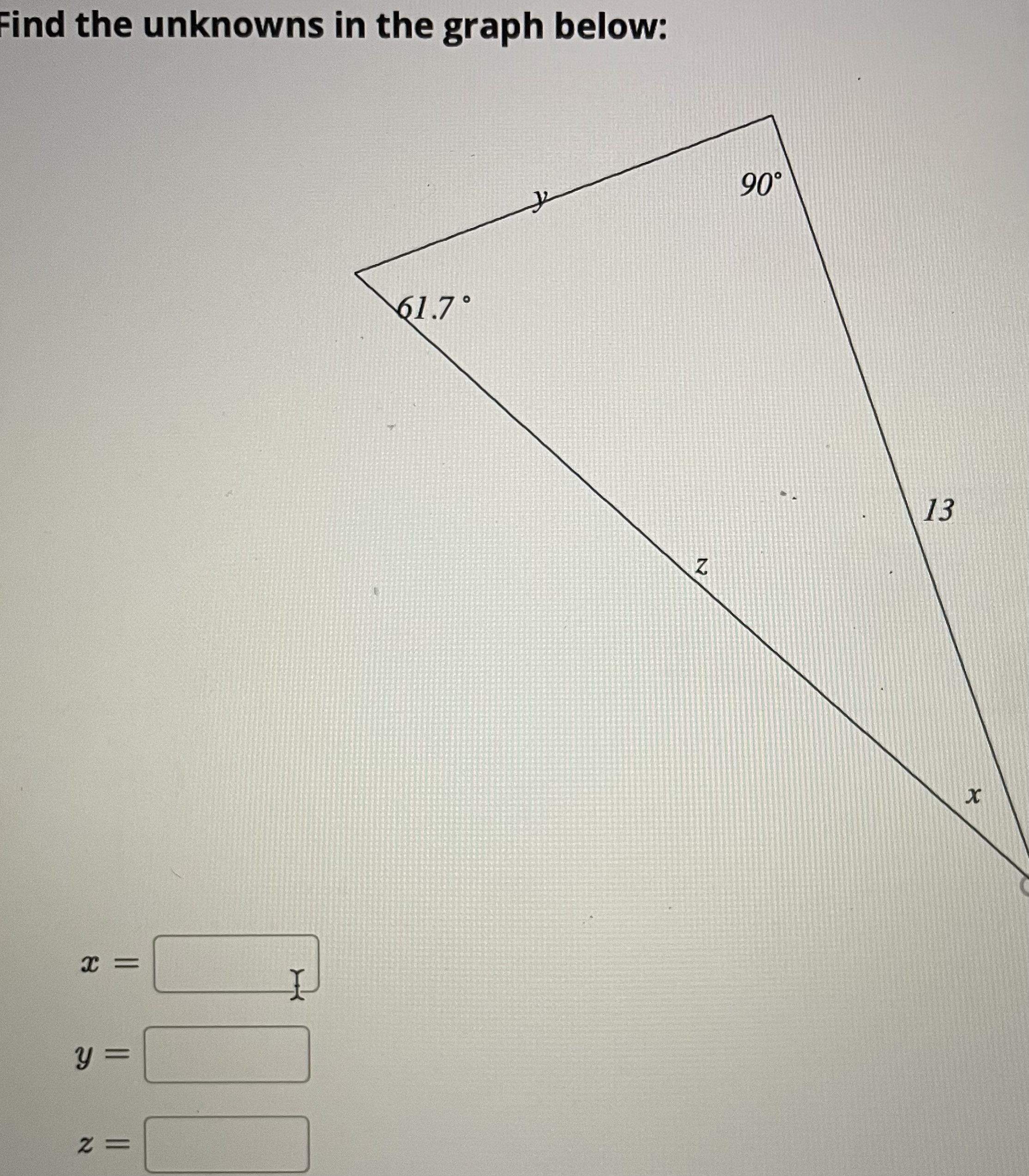 Solved Find the unknowns in the graph below: x= y= z= | Chegg.com