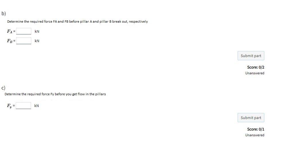 Solved LL" 93 mm 62 mm Pillar A Pillar B Cross section The | Chegg.com