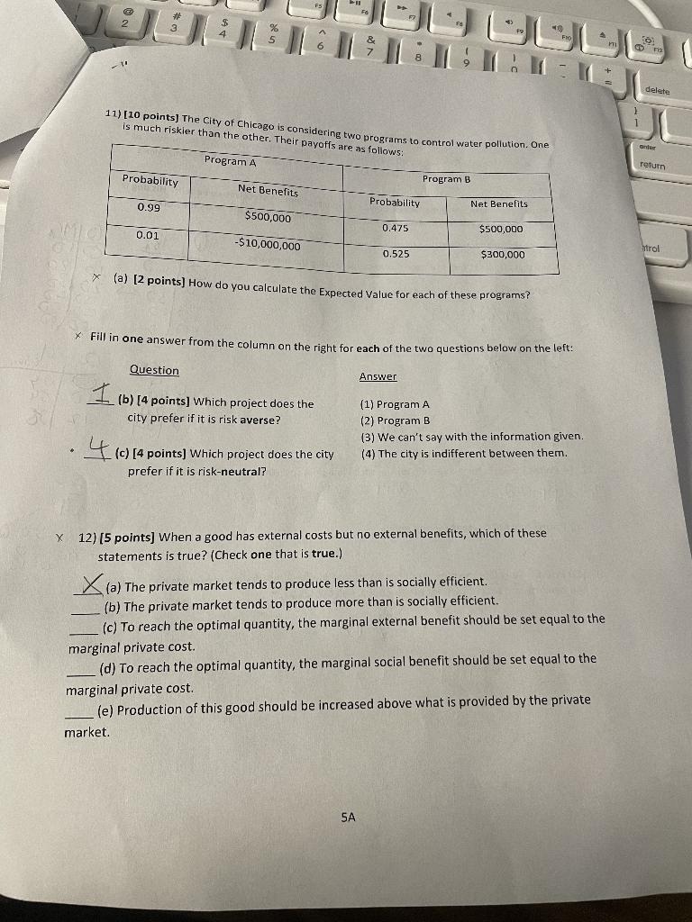 Multiple questions (Test corrections) - Environmental | Chegg.com