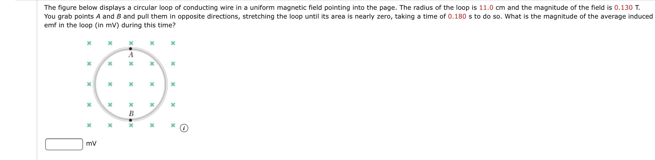 Solved The figure below displays a circular loop of | Chegg.com