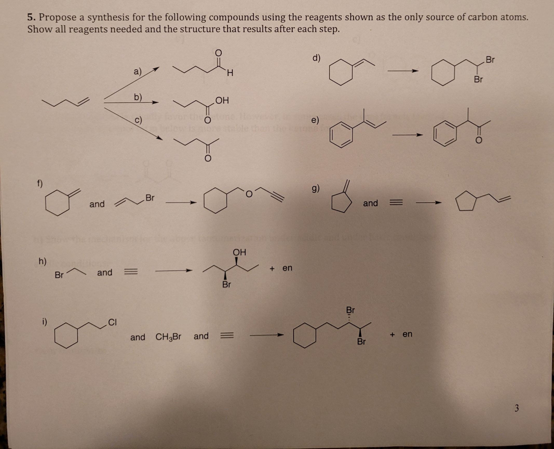 Solved Propose a synthesis for the following compounds using | Chegg.com