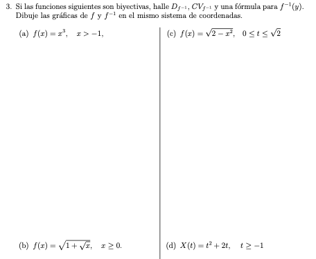 If the following functions are bijective, find Df − | Chegg.com