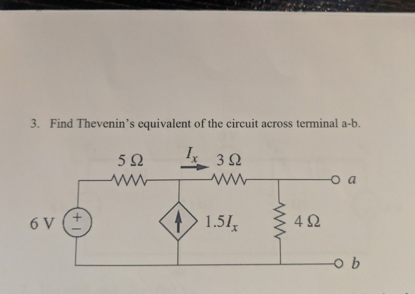 Solved 3. Find Thevenin's equivalent of the circuit across | Chegg.com